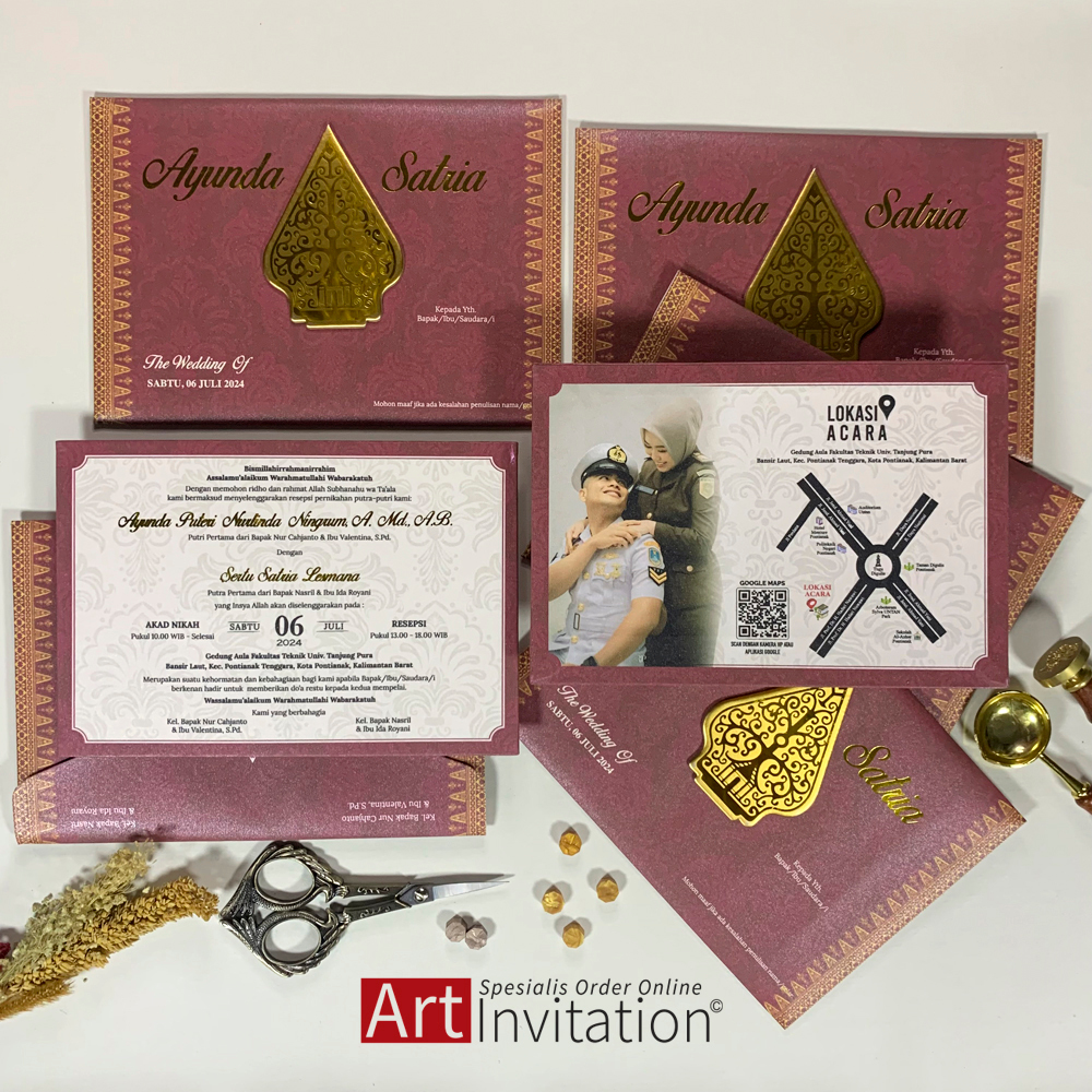 Jual Undangan Pernikahan Hard Cover Single Board Plus Amplop Embel ...