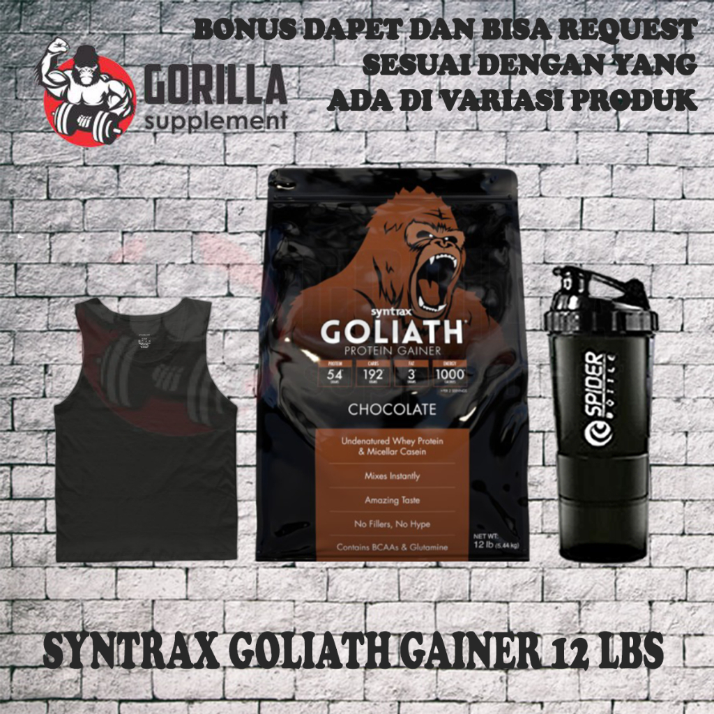 Jual SYNTRAX Goliath 12 lbs Mass Gainer Suplemen Protein Fitness ...