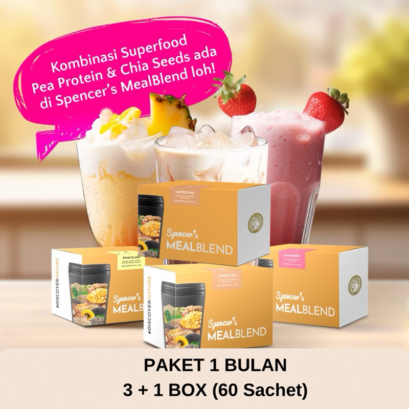 Jual Paket 1 Bulan Spencer’s MealBlend | Meal Replacement Diet | Shopee ...