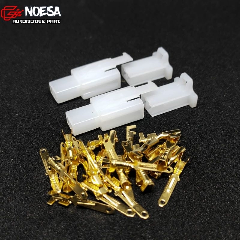 Jual soket socket kabel 2 pin kecil plus skun male female | Shopee ...