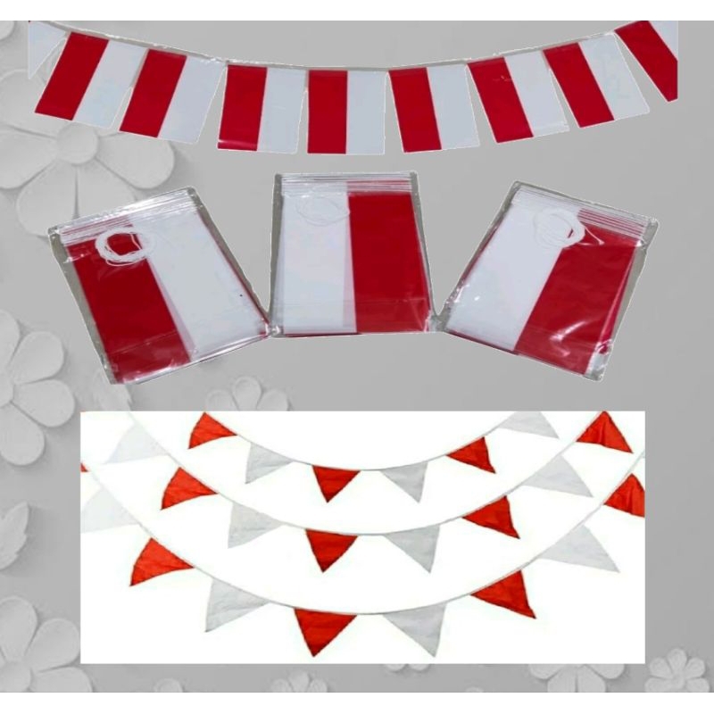 Jual Bendera Merah Putih Renteng Hiasan Agustusan sudah bertali tinggal ...