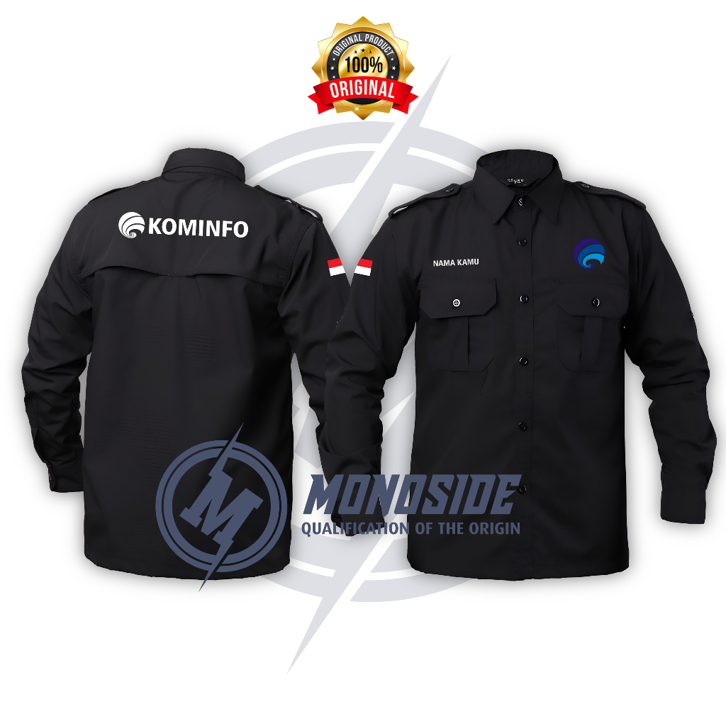 Jual KEMEJA PDL PDH LENGAN PANJANG KOMINFO CUSTOM BORDIR TERBAIK KEKINIAN ( REQUEST LOGO ) BISA ...