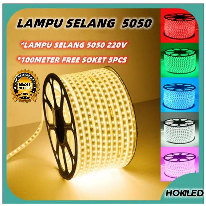 Jual Lampu selang led strip 5050 100 Meter ( Free Soket 5 ) led drop ...