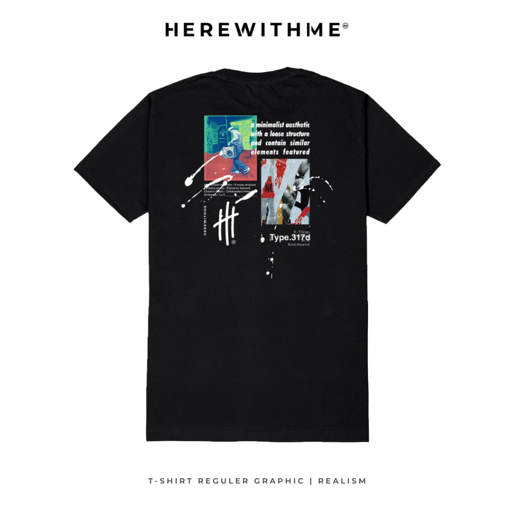 Jual Herewithme Tshirt "Realism" Black Tees Kaos Lengan Pendek Pria ...