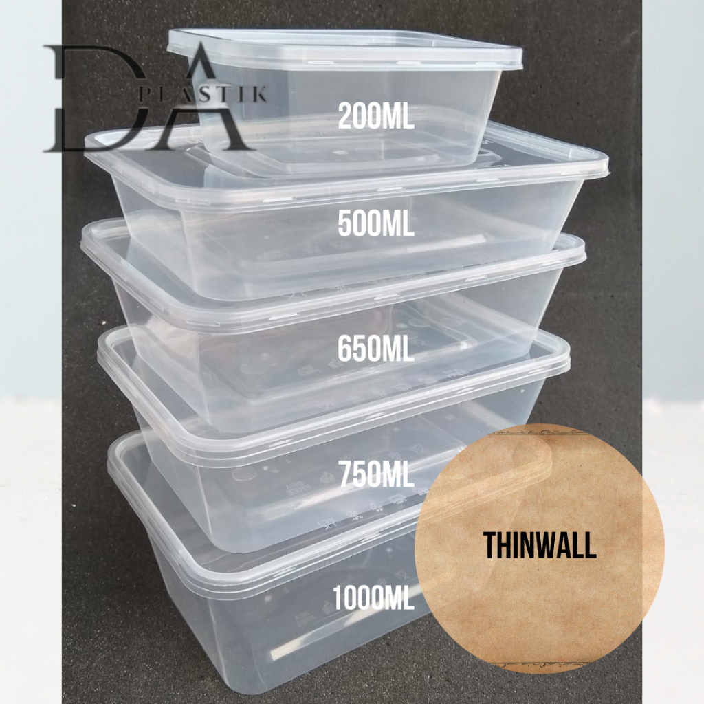 Jual 5-25Pcs Thinwall 500ml 650 ml 750ml Kotak Nasi | Box Makanan ...