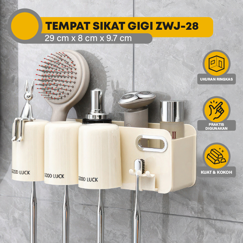 Jual Rak Sikat Gigi Tempat Sikat Gigi Dispenser Odol ZWJ-28 | Shopee Indonesia