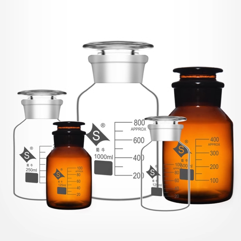 Jual Botol Reagent Mulut Lebar Skala Reagent Bottle Amber/Clear Botol ...