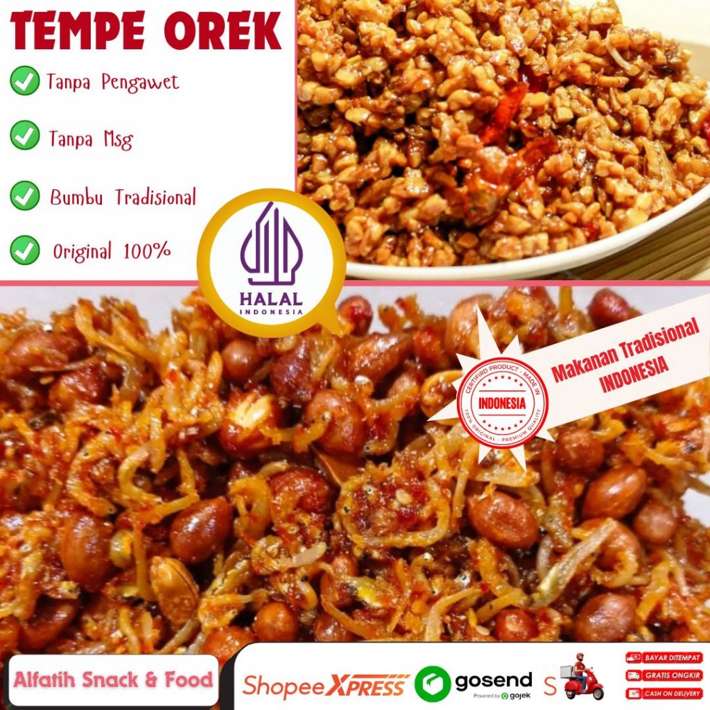 Jual Tempe Orek Kering tempe pedas manis 200 gr | Shopee Indonesia