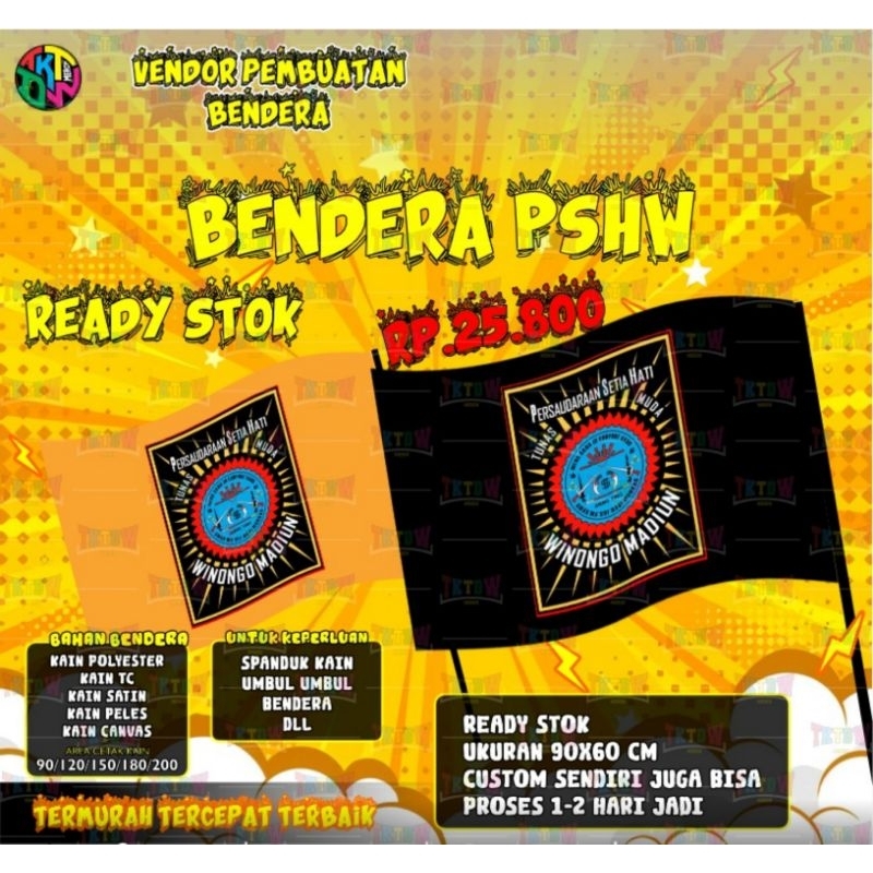 Jual BENDERA PSHW READY STOK DAN CUSTOM DESAIN | Shopee Indonesia