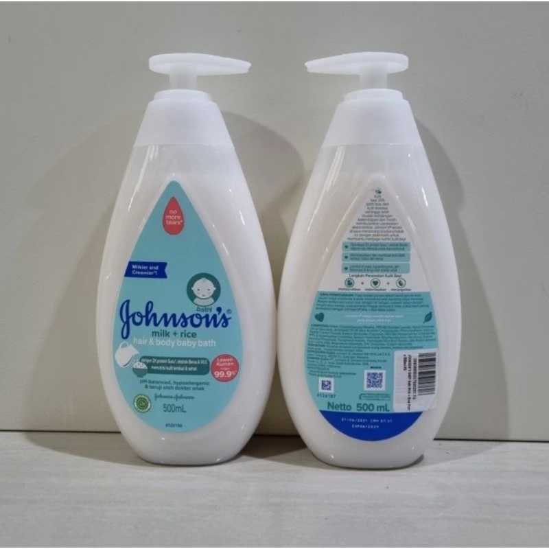 Jual Johnsons johnson baby bath sabun bayi milk rice / top to toe wash pump 500ml | Shopee Indonesia