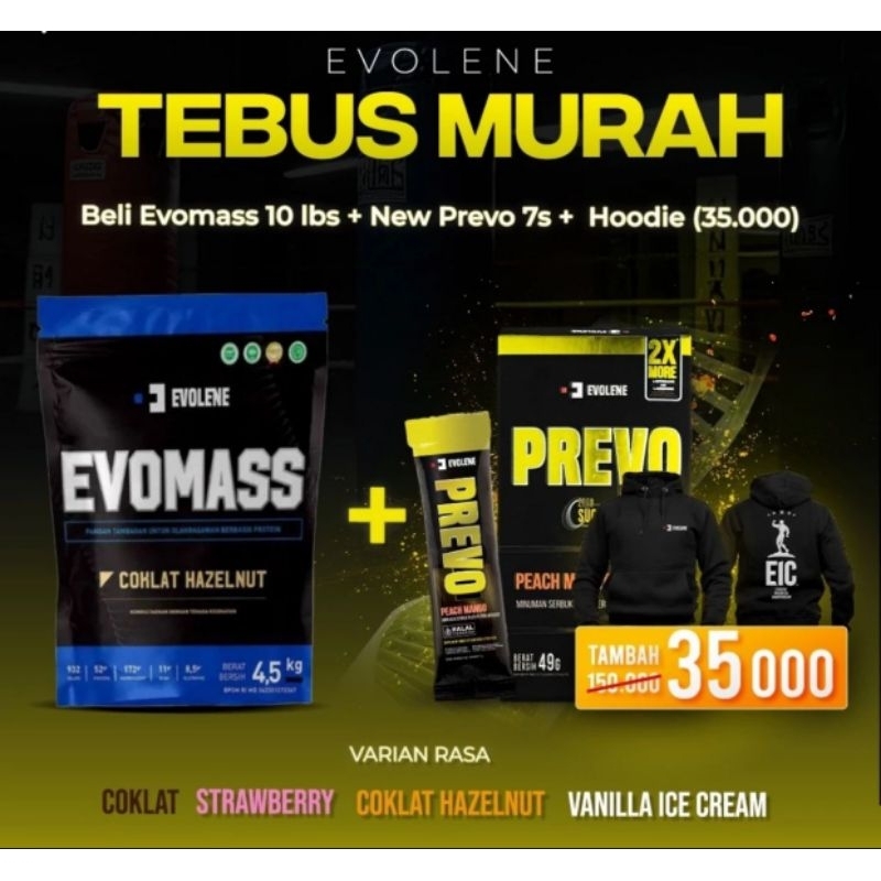 Jual EVOLENE EVOMASS EVO MASS GAINER 4500 gram gr 4,5 kilogram kg 10lb ...