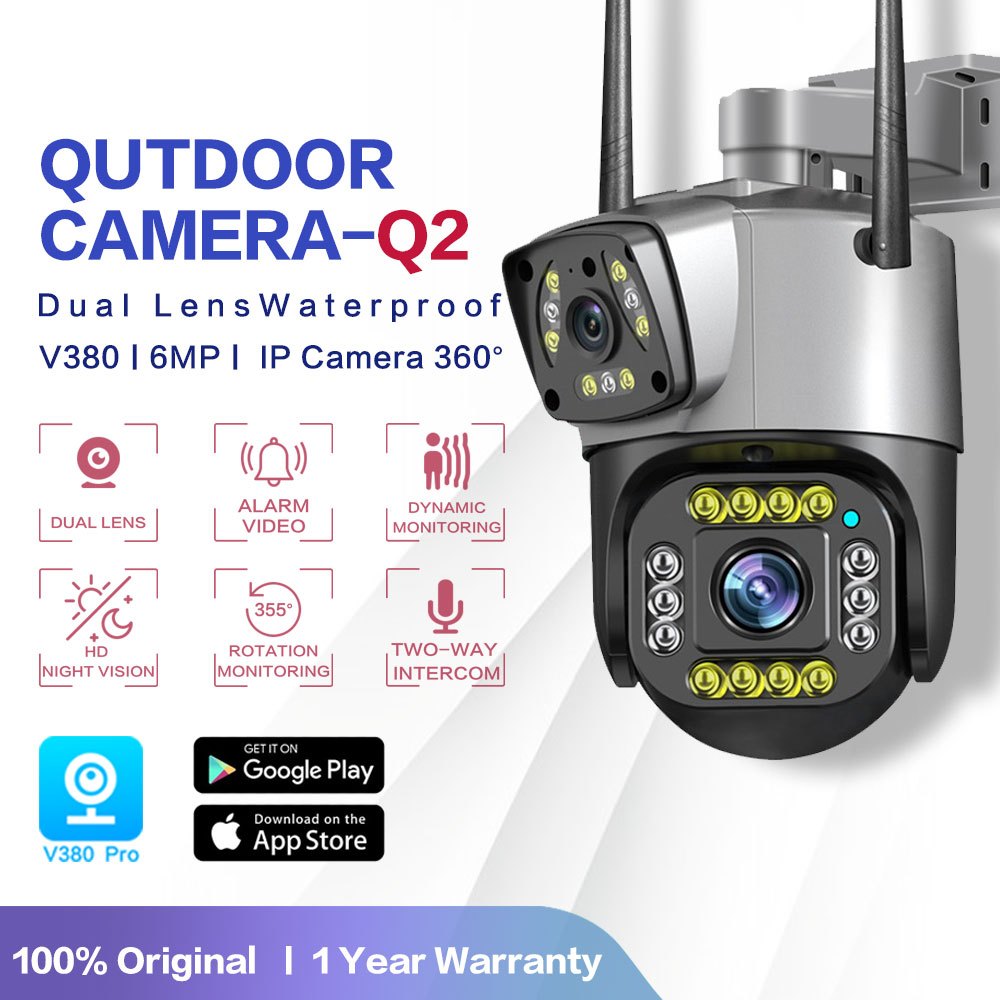 Jual CCTV Outdoor WiFi 6MP Kamera Dual-Lens Camera Alarm Deteksi ...