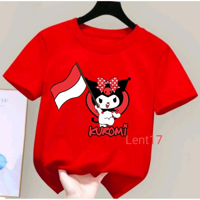 Jual Kaos Anak Cewek Motif 17 Agustus Kuromi Oblong Anak 2-10th | Shopee Indonesia