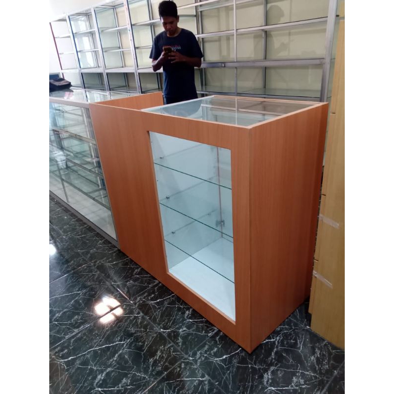 Jual MEJA ETALASE / ETALASE DISPLAY/ ETALASE BARANG / MEJA KASIR KACA ...