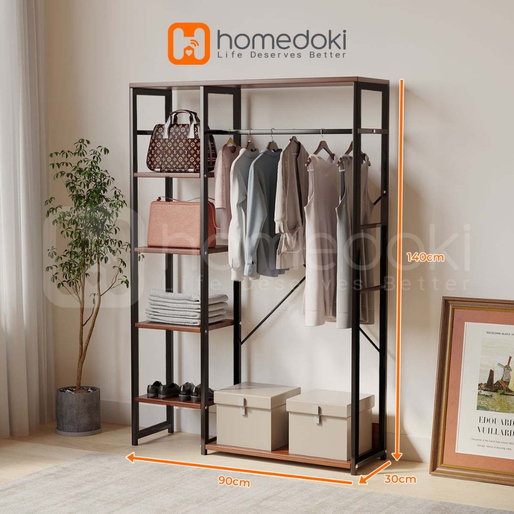 Jual Homedoki Rak Baju Gantung / Stand Hanger / Rak Baju / Rak Pakaian ...
