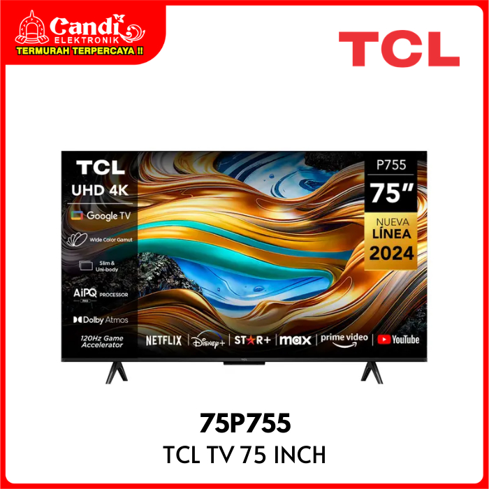 Jual TV TCL 75P755 75 Inch 4K UHD HDR10+ Google TV Dolby Vision Atmos ...