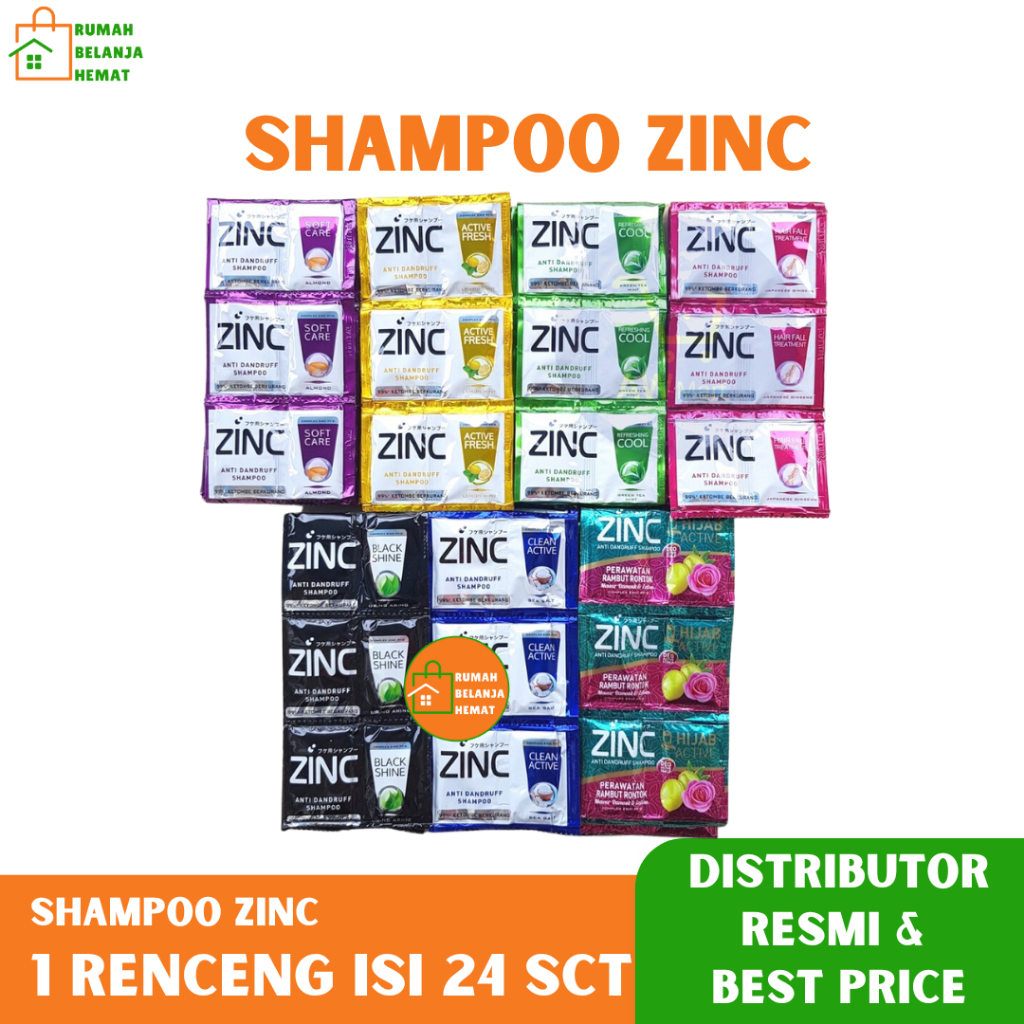 Jual Zinc Shampoo All Variant Clean Active Refreshing Cool Soft Care ...