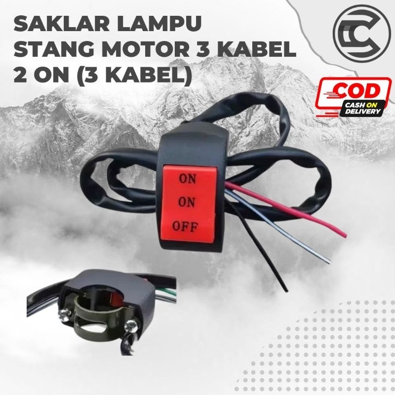 Jual Saklar 3 Mode Jepit Stang Motor Handle Bar ON OFF / Saklar On Off ...