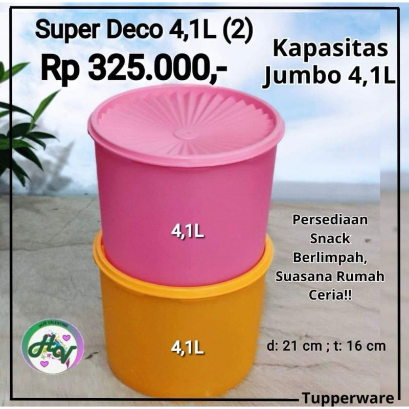 Jual Deco Canister Canister 4.1L Tupperware | Shopee Indonesia