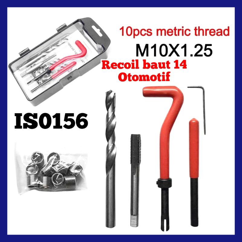 Jual Recoil set m10x1.25 helicoil recoil baut kunci 14 otomotif | Shopee Indonesia
