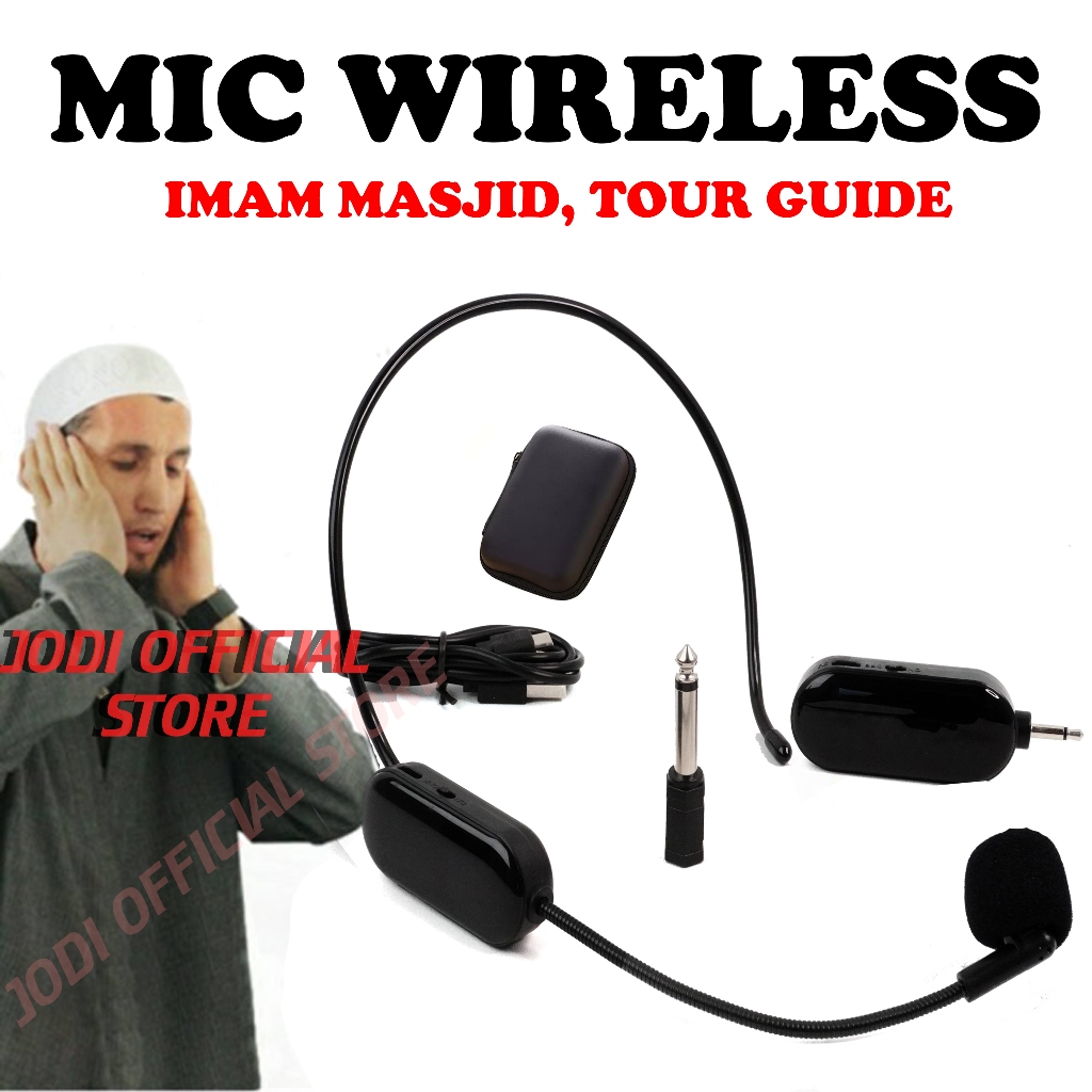 Jual Mikrofon Mic Clip On Wireless 2.4G Presentasi Tur Imam Masjid Musholla | Shopee Indonesia