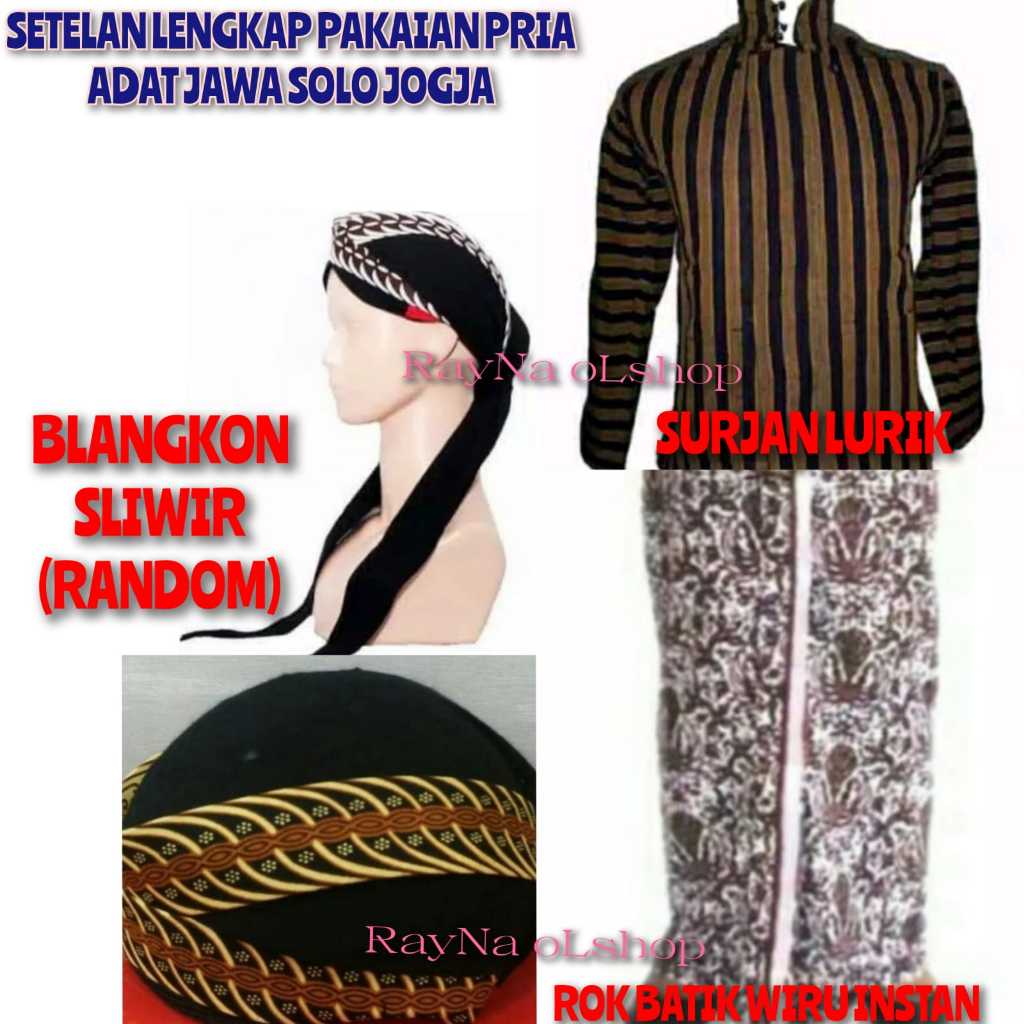 Jual SURJAN LURIK COKLAT HITAM + ROK BATIK WIRU INSTAN + BLANGKON ...