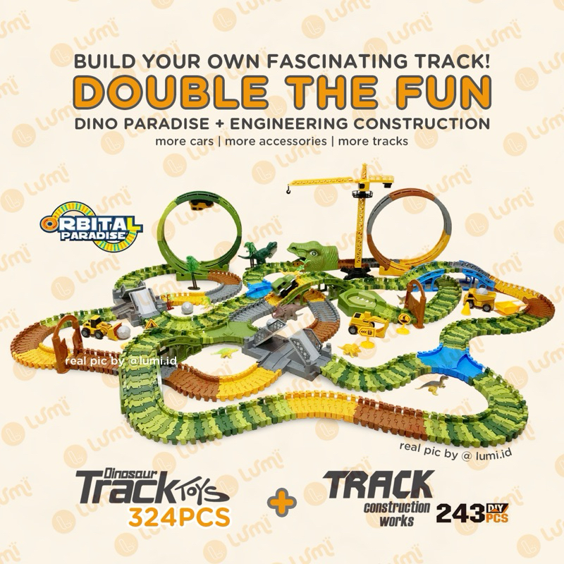 Jual Dinosaurus Rel Mobil dino track 240 PCS 260 PCS Mainan Anak car ...