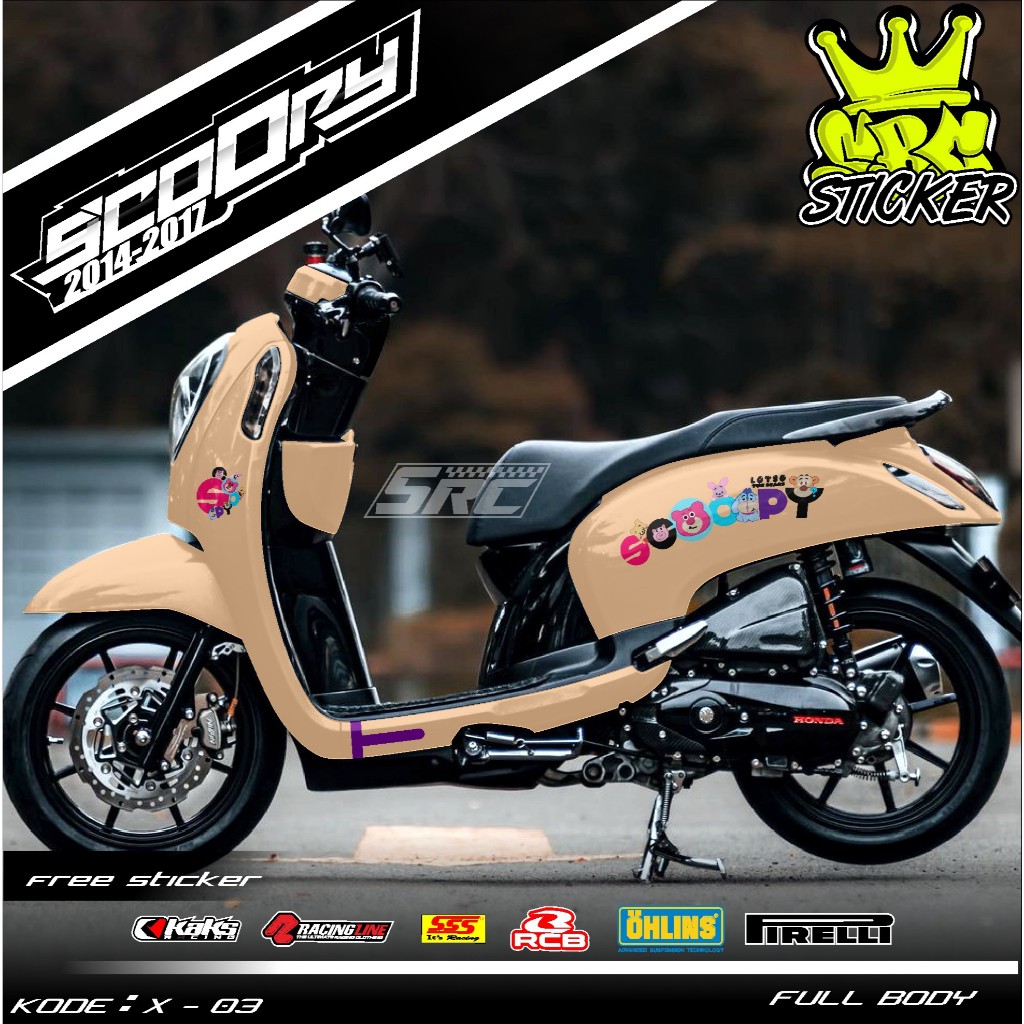 Jual COD Sticker Decal Full Body Motor Honda Scoopy Fi Lama 2014 2015 2016 2017 Decal Sticker ...