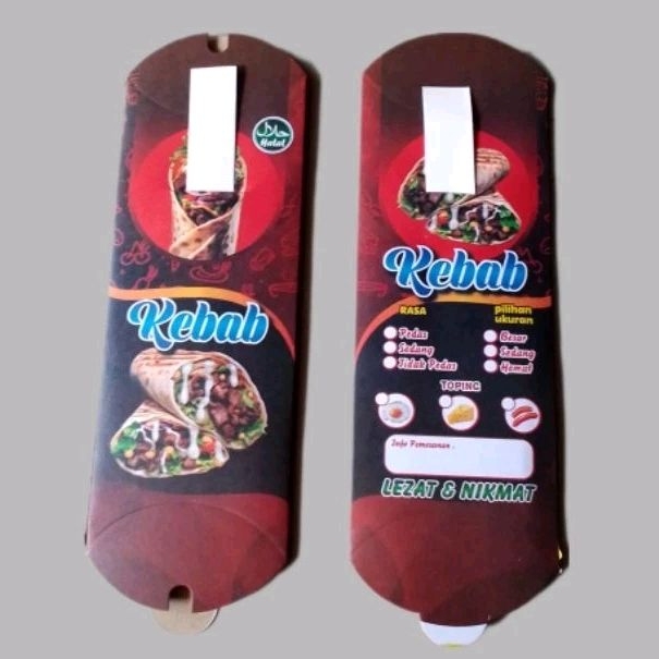 Jual Dus kebab mini ukuran 20 x 8 cm // kemasan kebab mini // wadah ...