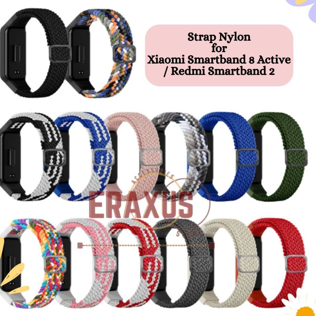 Jual [Eraxus] Strap Nylon Elastis Redmi Band 2 / Xiaomi Smart Band 9 Active 8 Active Tali ...