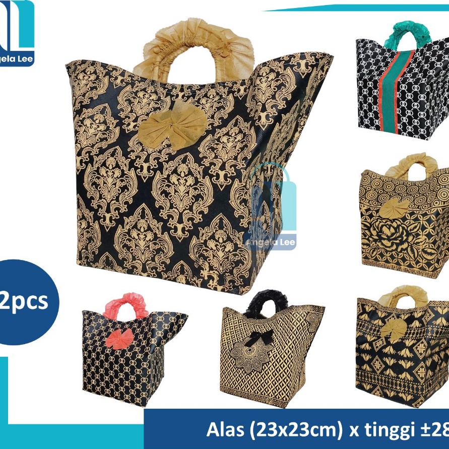 Jual Hot 12pcs Tas Kain Spunbond Pita Tebal utk 2dus nasi 22x22 box Hajatan Syukuran Parcel ...