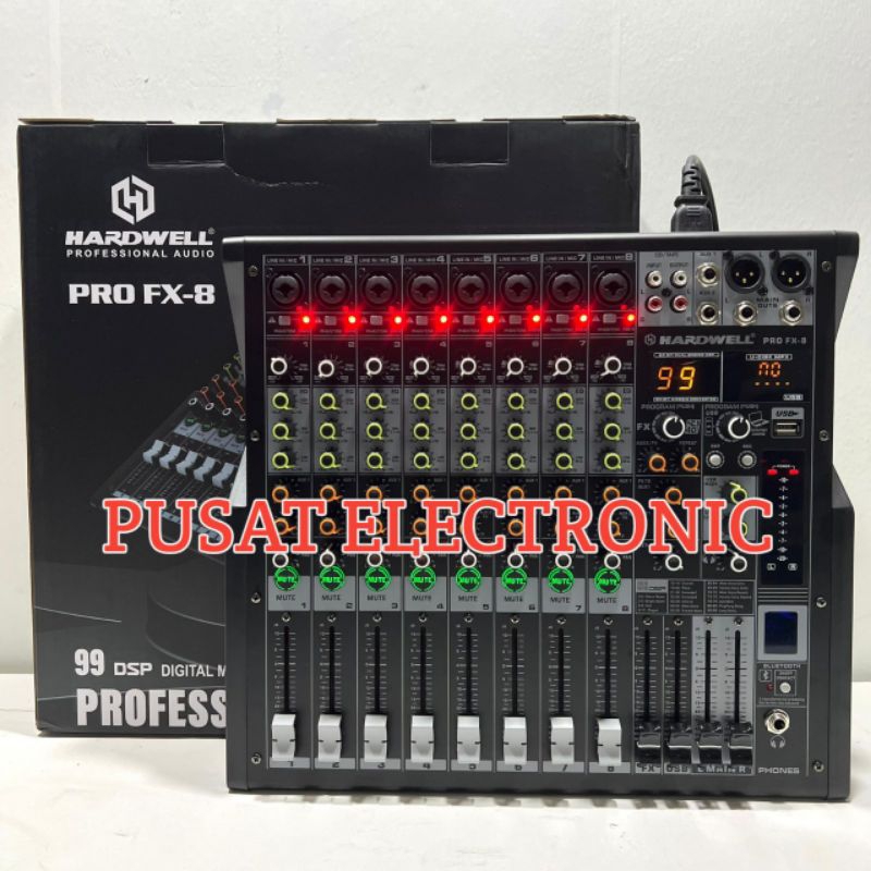 Jual Mixer Hardwell Pro Fx8 Original Mixer 8 Channel USB- Bluetooth ...