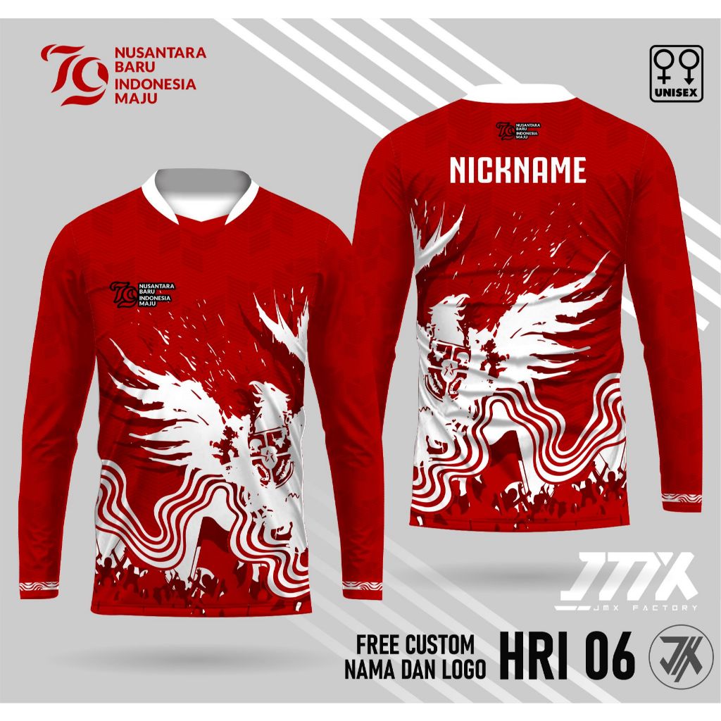 Jual jersey hut ri 79 jersey garuda 17 agustus kaos 79 kaos kemerdekaan lengan panjang | Shopee ...