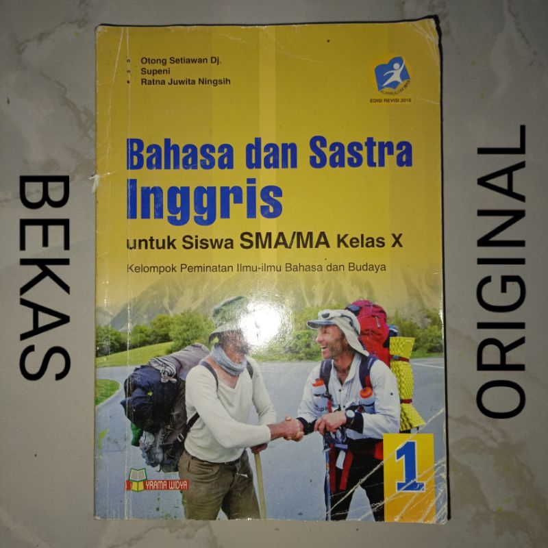 Jual Buku Bahasa dan Sastra Inggris kelas 10 X 1 I MA SMA Penerbit Yrama Widya Tiga Serangkai ...
