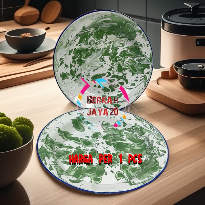 Jual Piring seng blurik piring enamel lurik piring jadul loreng hijau ...