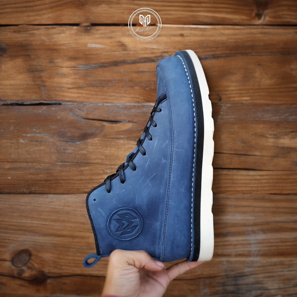 Jual Sepatu Boots Pria Kulit Asli Model Terbaru Hard Motion Lexus Navy ...