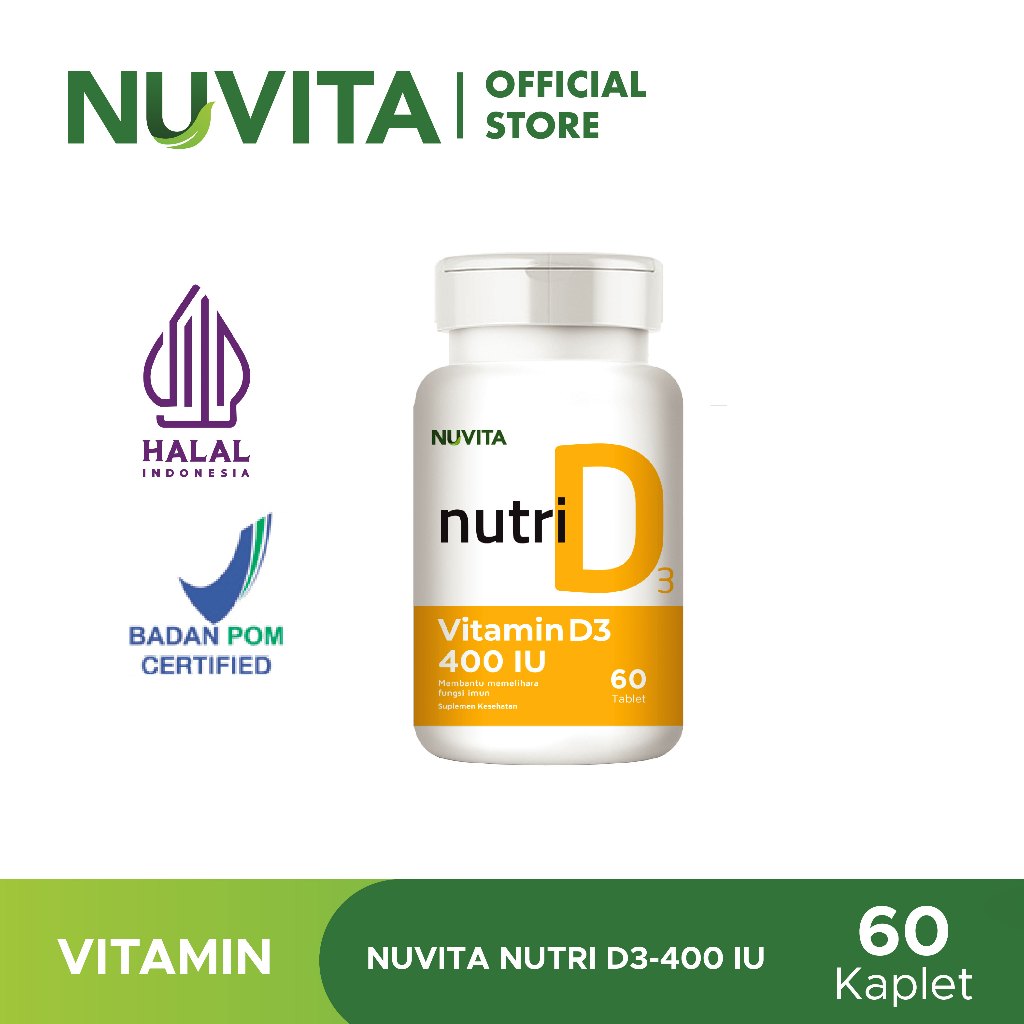 Jual Nuvita Nutri D3 400 IU - 60 Tablet | Shopee Indonesia