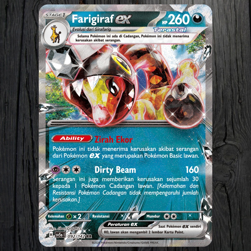 Jual Farigiraf EX RR TERASTAL Pokemon sv5s Paradoks Andalan - KEGELAPAN ...