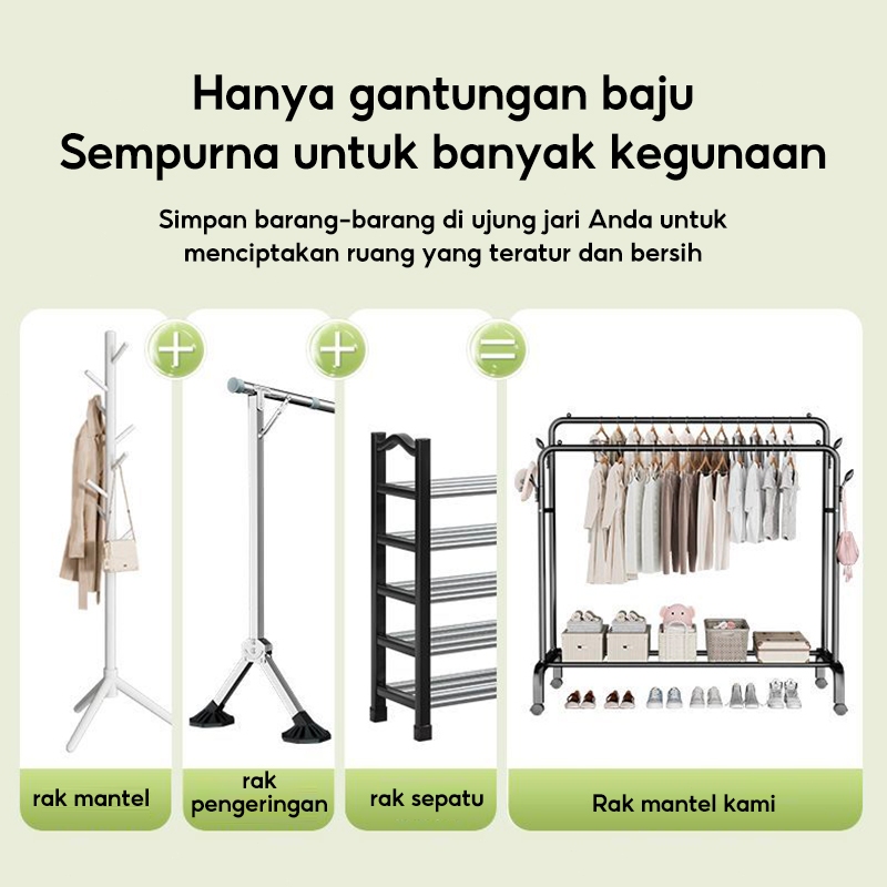 Jual Rak Gantungan Baju Besi Berdiri 120CM Stand Hanger Minimalis Rak ...