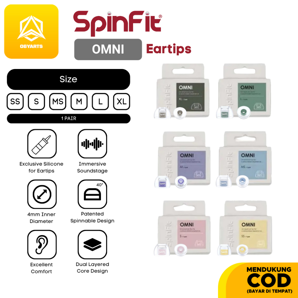 Jual Spinfit OMNI Premium Silicone Eartips For Earphone In Ear Monitor ...