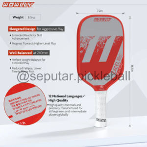 Jual GLASS FIBRE Paddle/ Raket Pickleball - WOWLLY Excel Red White ...