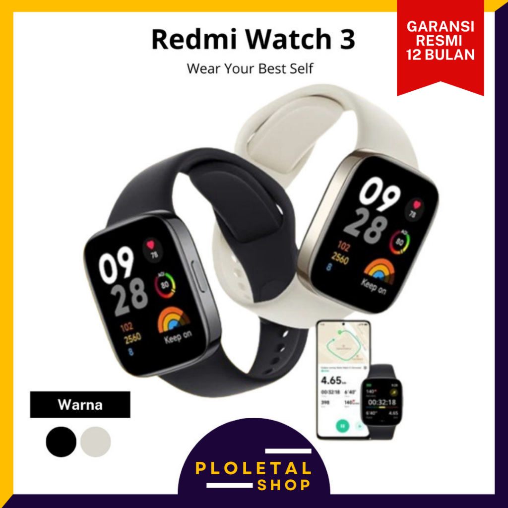 Jual Redmi Watch 3 1.75 Inch AMOLED Smartwatch Battery Life 12 Days Jam ...