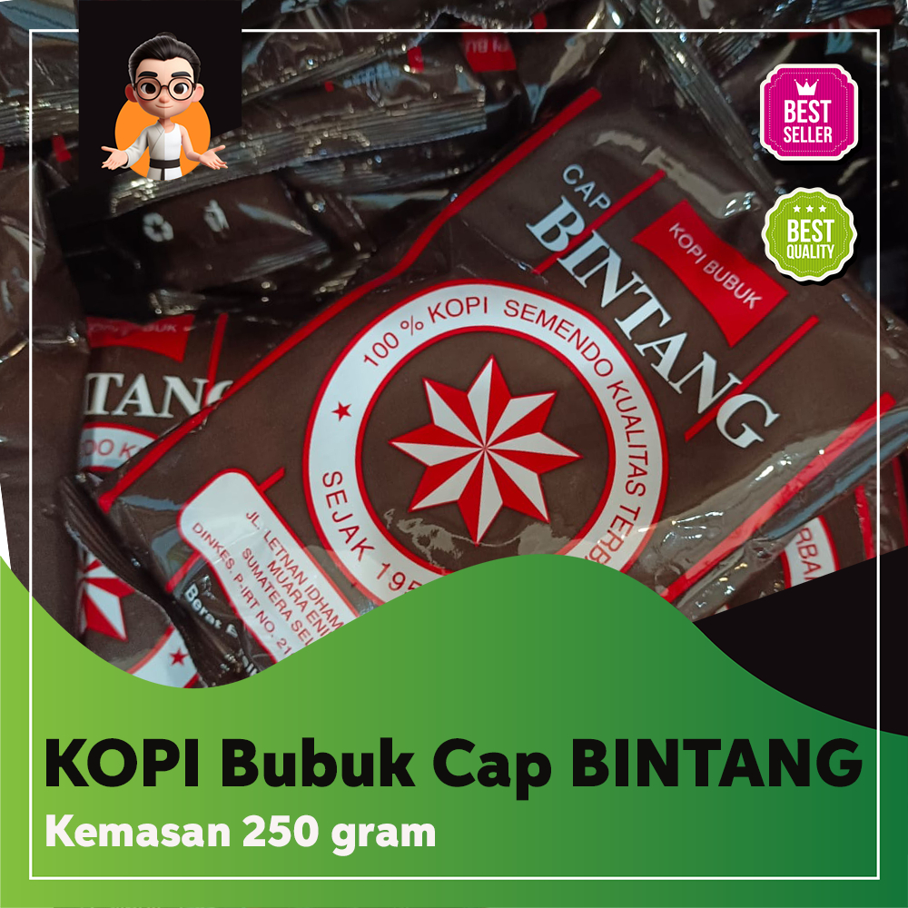 Jual KOPI BUBUK CAP BINTANG - KOPI SEMENDO KHAS MUARA ENIM 250 gram | Shopee Indonesia