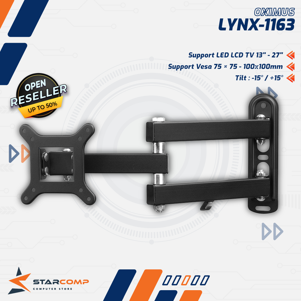 Jual BRACKET TV LED MONITOR 13"-27" OXIMUS LYNX 1163 WALL TILT SWIVEL ...