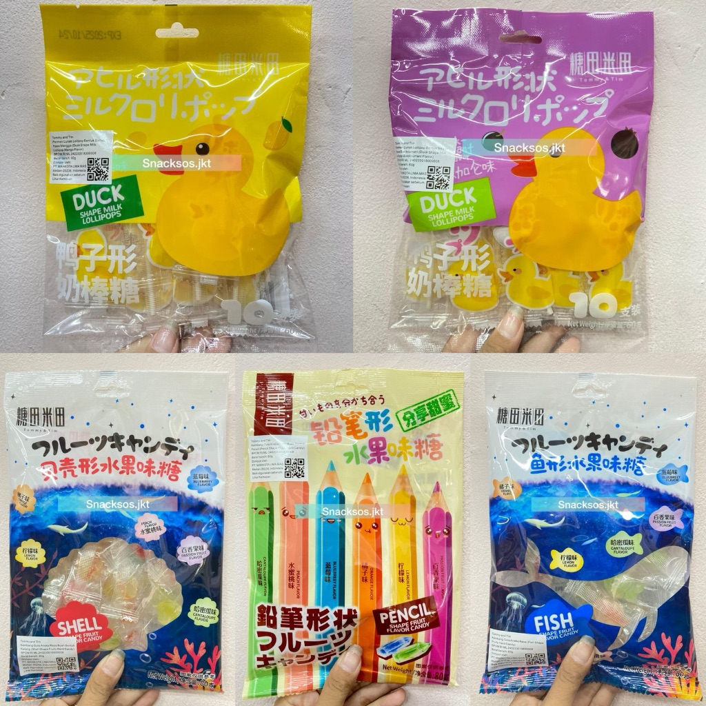 Jual TOMMY AND TIM DUCK SHAPE MILK LOLLIPOP BLACKCURRANT / MANGO / FISH ...