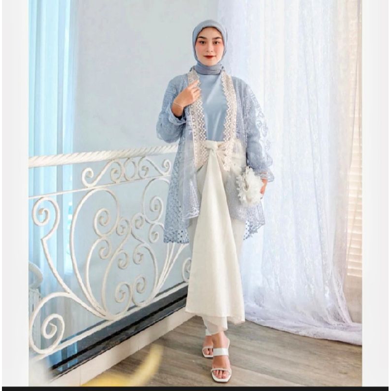 Jual Raya Outer Brokat Bordir Mix Renda Mewah Kekinian Outer Kondangan ...
