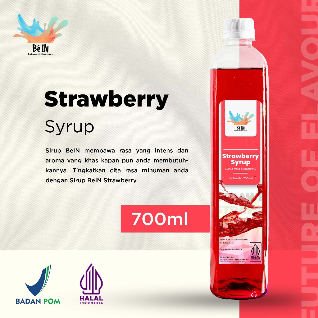 Jual BeIn Strawberry Syrup - Sirup Stroberi 700 ml | Shopee Indonesia