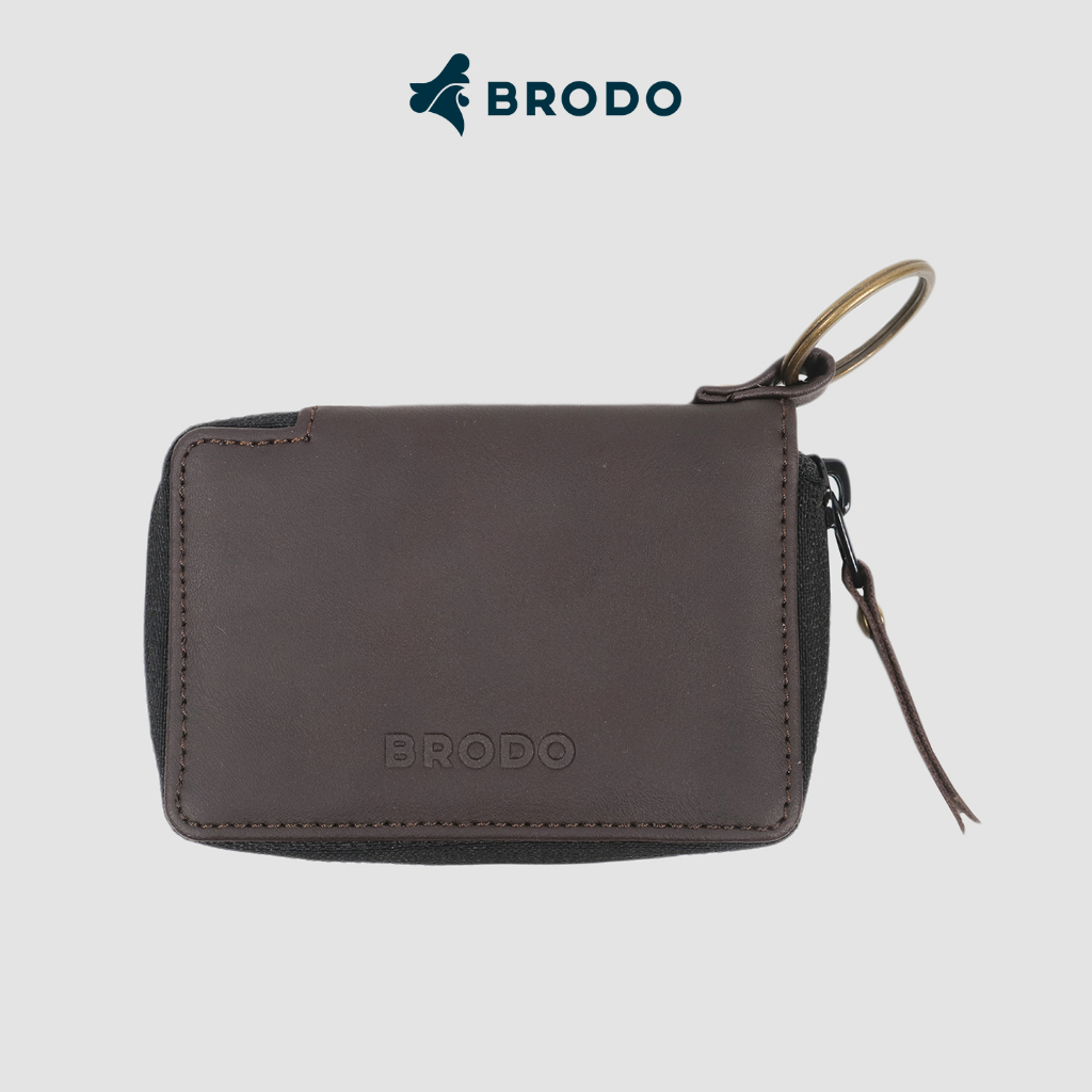 Jual BRODO - Folde Z+ Synthetic Leather Key Wallet Brown [Dompet Kunci ...