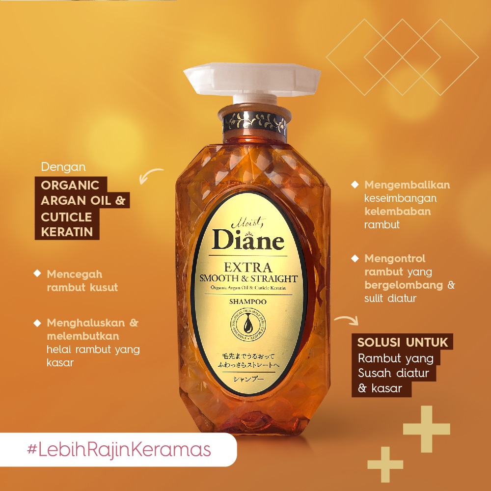 Jual Moist Diane EXTRA SMOOTH & STRAIGHT Shampoo REFILL 330ml | Shopee ...
