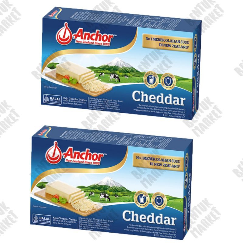 Jual ANCHOR Chedar Keju Block Asli New Zealand Box 150gr / Keju Block ...